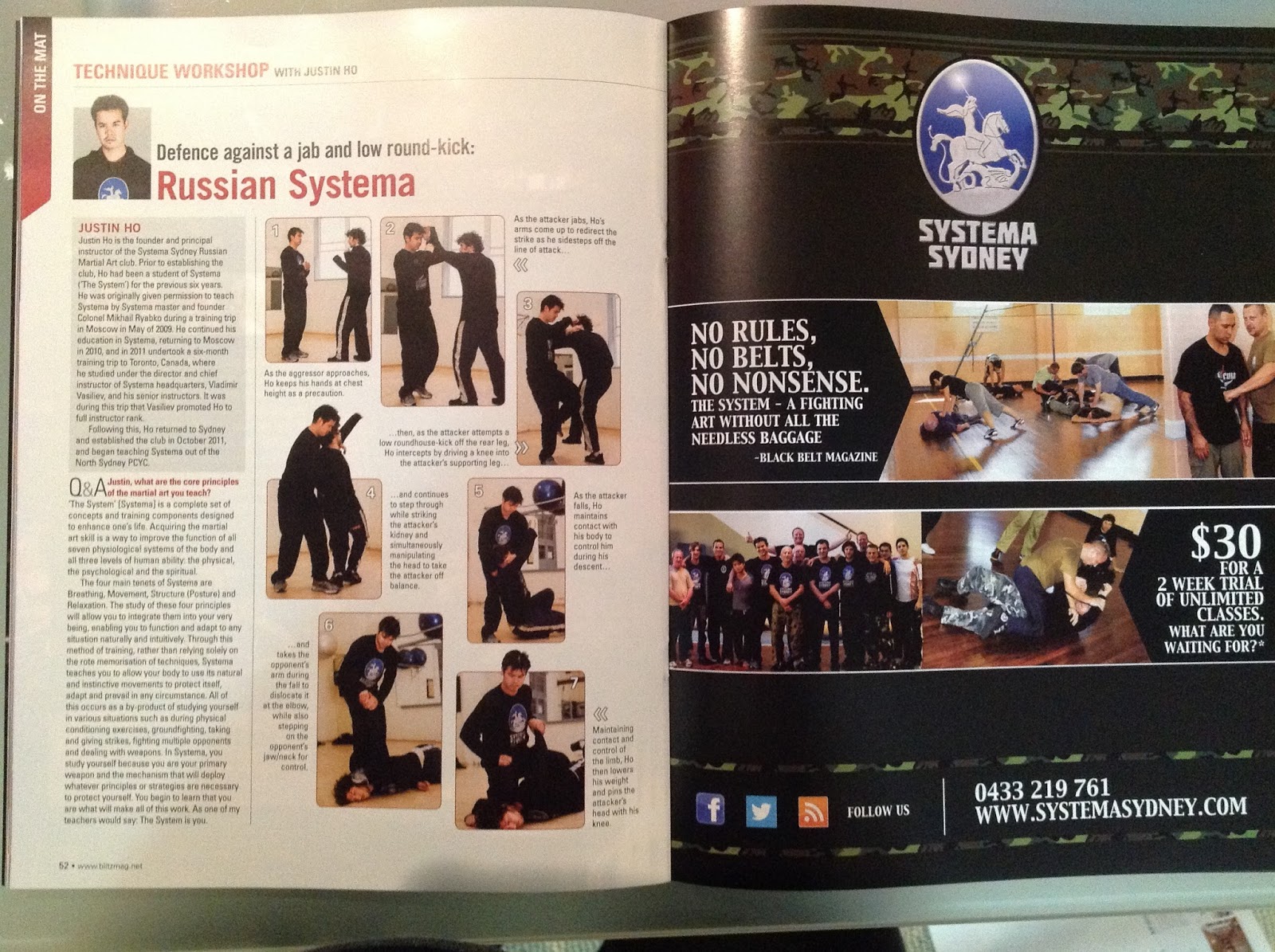 Justin's Systema Blog: Systema in Blitz Martial Arts Magazine ...