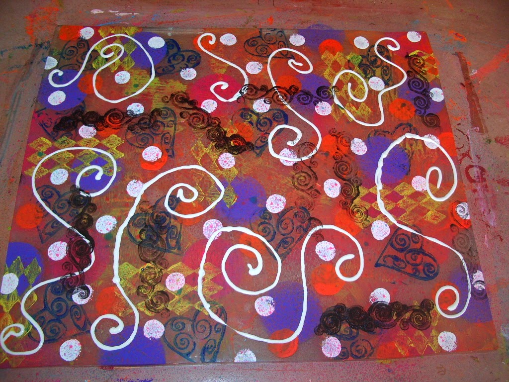 Joanna Grant Mixed Media Art: GELLI PRINT PACKING TAPE ART MAGNETS - HOW TO