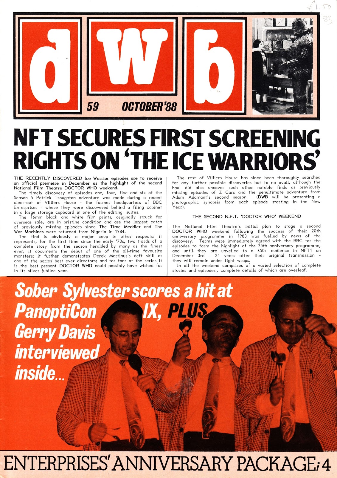 STARLOGGED - GEEK MEDIA AGAIN: 1988: DWB (DOCTOR WHO BULLETIN) ISSUE 59