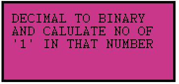 C Program to Convert a Decimal Number to Binary & Count the Number of 1s ~ Programming In C