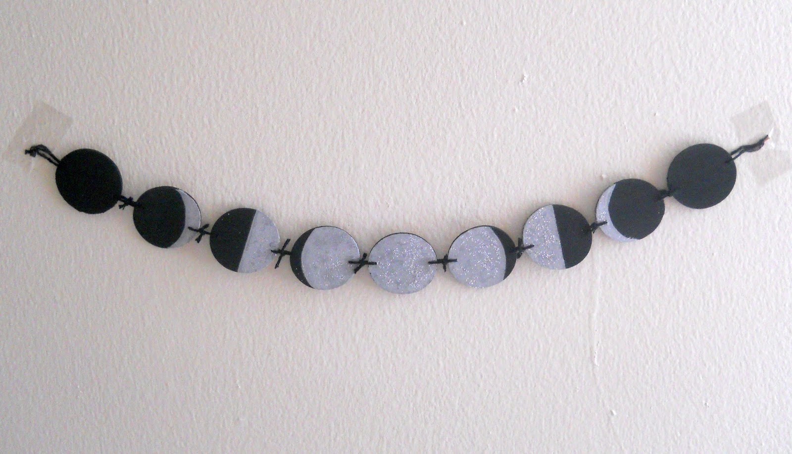 Phases Of The Moon Mini Banner DIY - Running With A Glue Gun