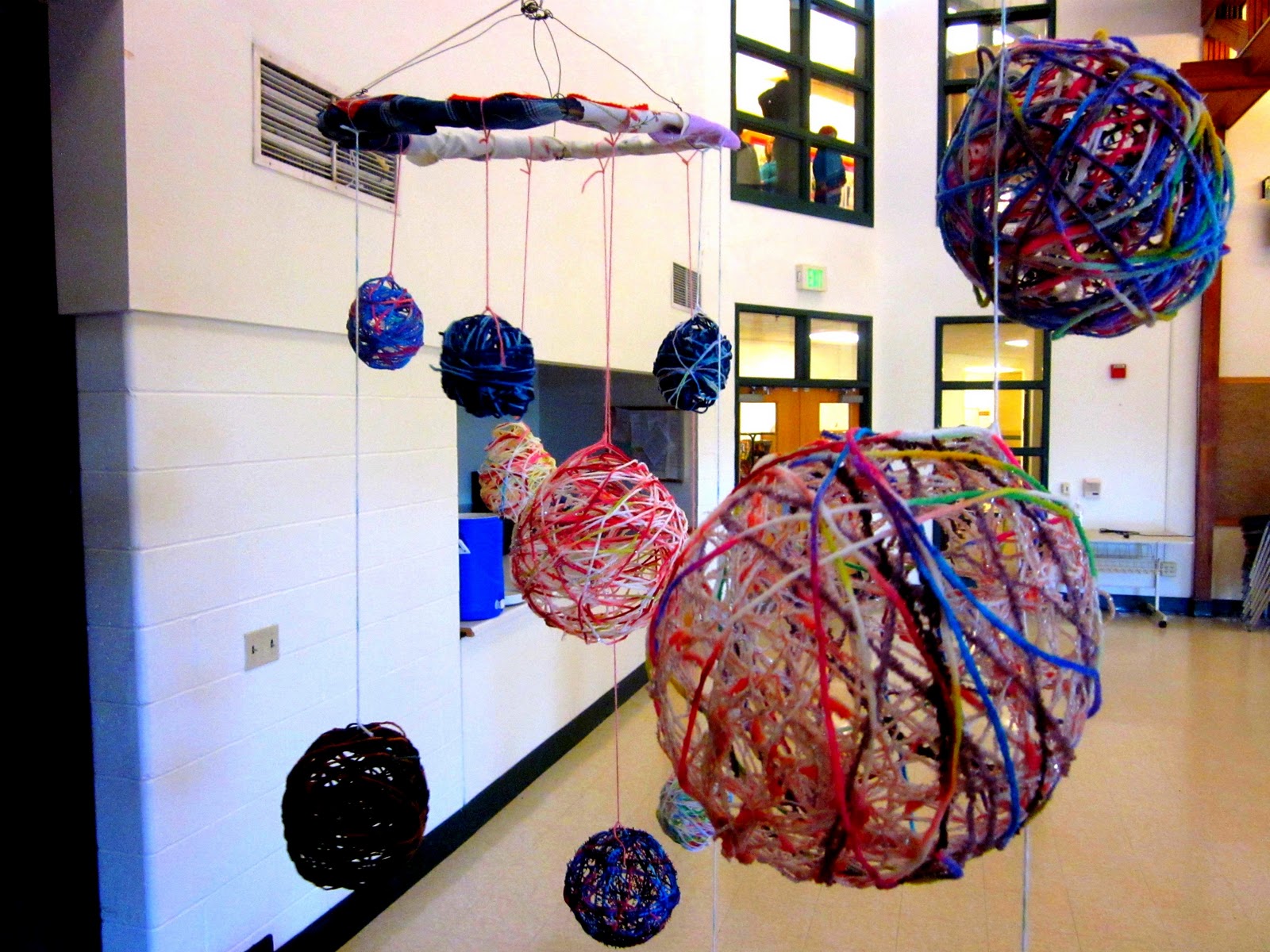 Art is Basic-- Art Teacher Blog: Finished String Ball Mobiles