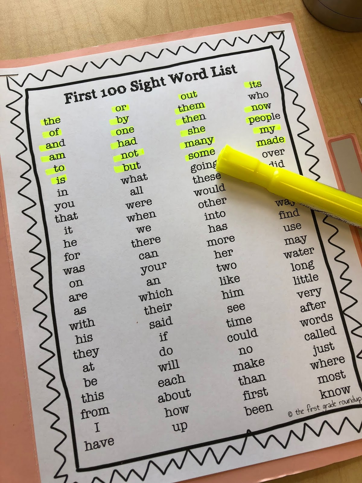 Sight Word Folders - The First Grade Roundup