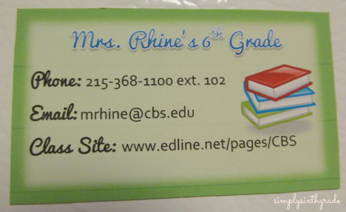 Simply Sixth Grade: DIY Classroom Contact Information Magnets