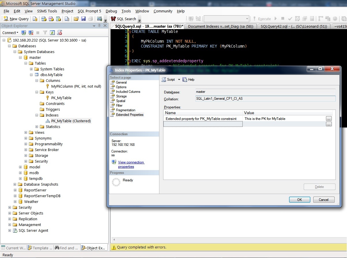 SQL Soundings: How to Hide Metadata Information Using Extended Properties