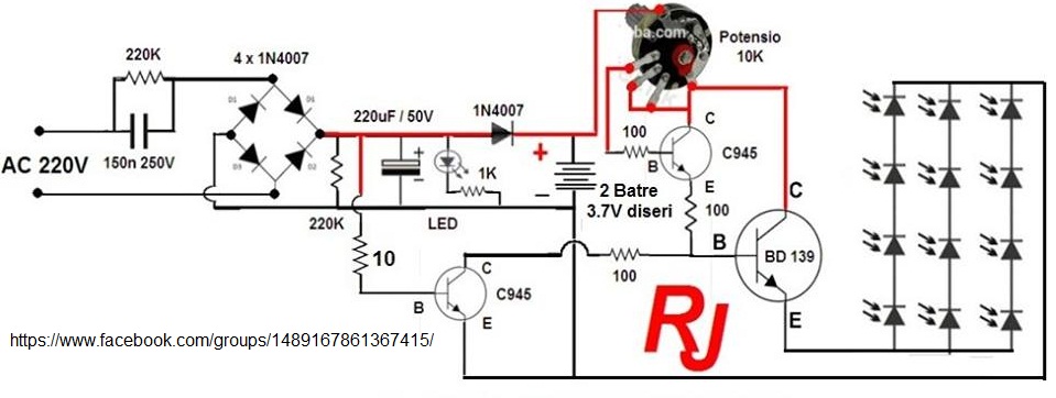 Ide Skema Pcb Lampu Emergency Led, Skema Pcb