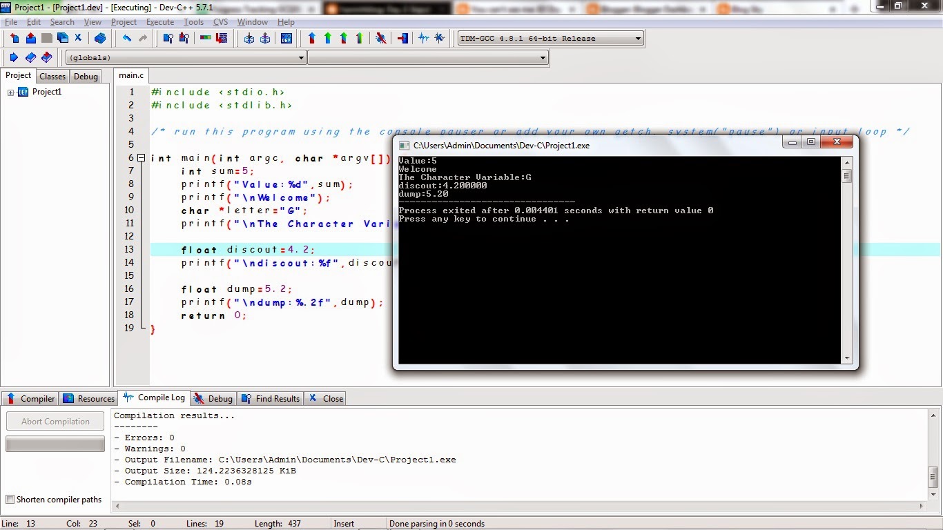 Blog Sky: Using printf() and scanf()...