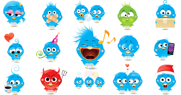 Little Blue Birds | Symbols & Emoticons