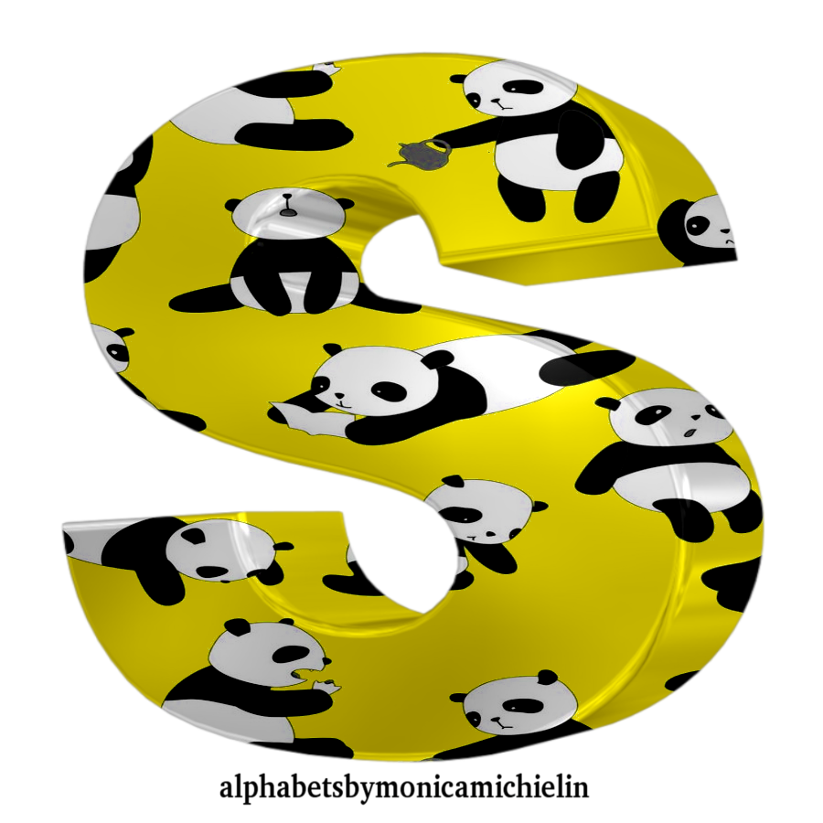 Monica Michielin Alphabets: ALFABETO AMARELO PANDA, YELLOW ALPHABET ...