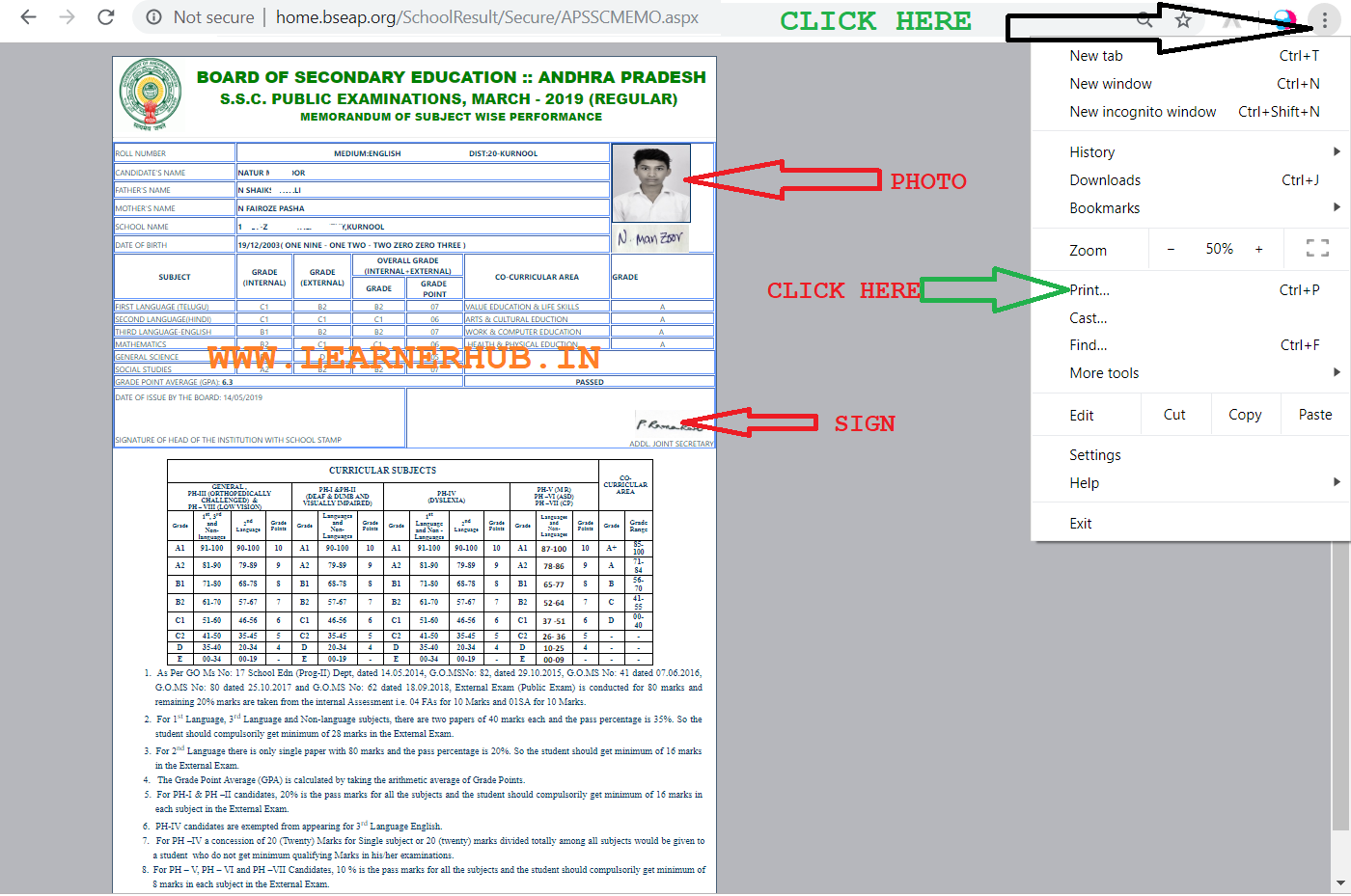 DOWNLOAD SSC MARKS MEMO MARCH 2019 WITH SIGN AND PHOTO - Latest ...