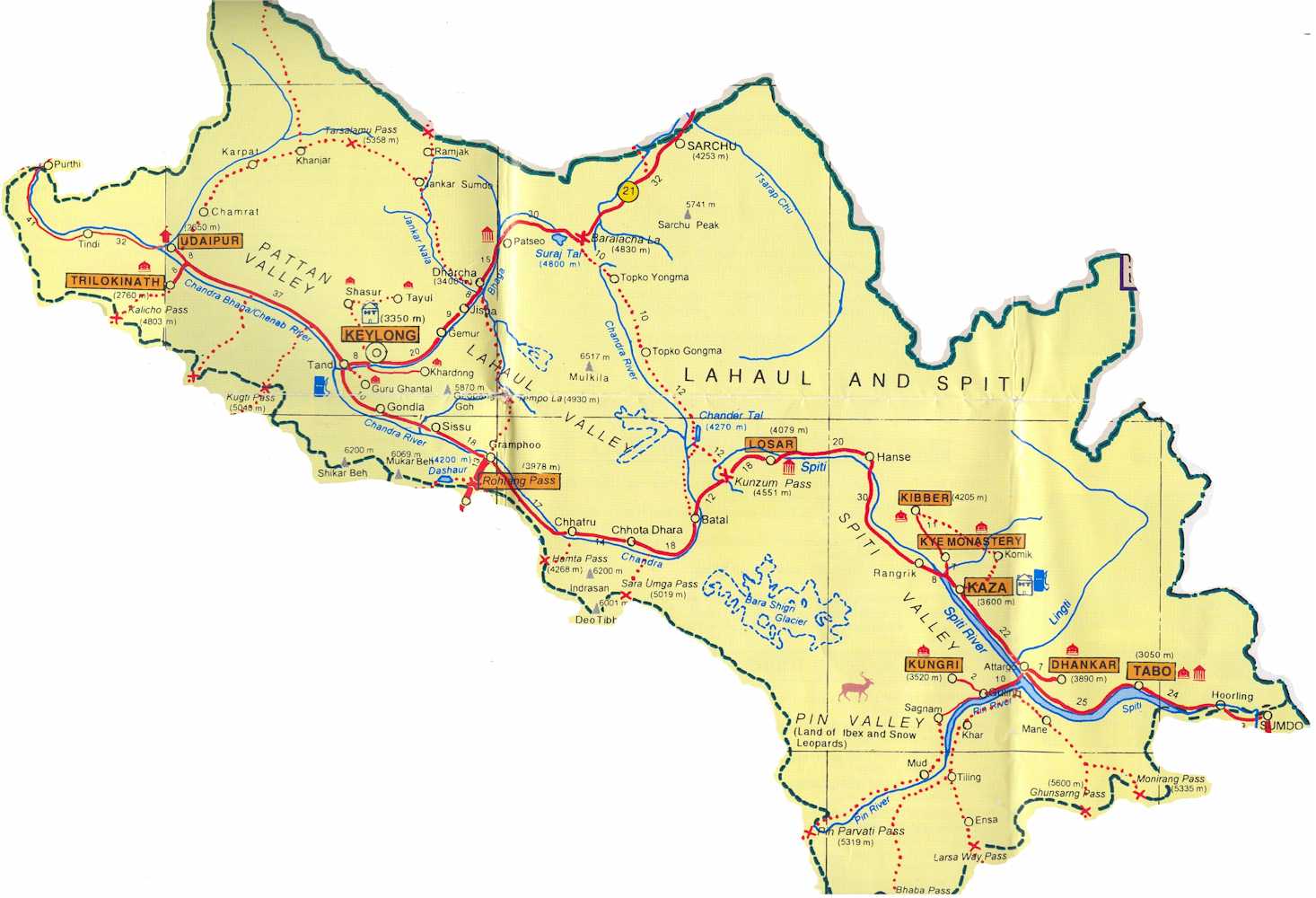 Marco Carnovale: Maps of Kinnaur, Spiti and Lahaul - Himachal Pradesh ...