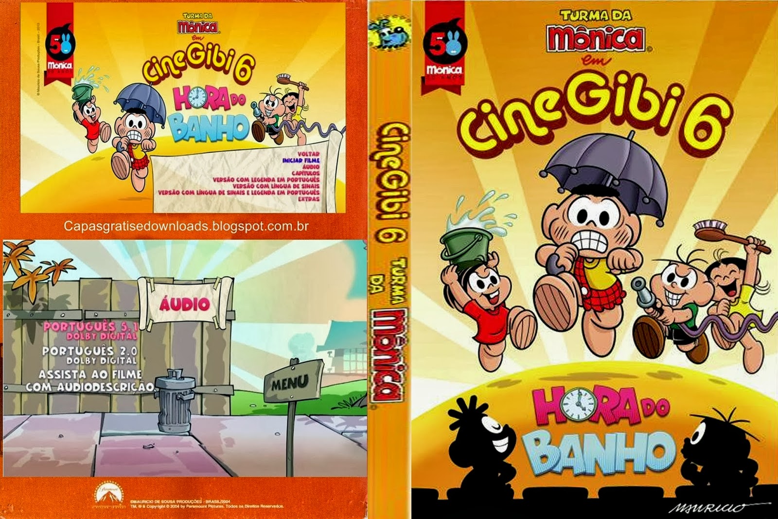 CAPAS DVD VIDEO JP: TURMA DA MÔNICA CINE GIBI 6 HORA DO BANHO