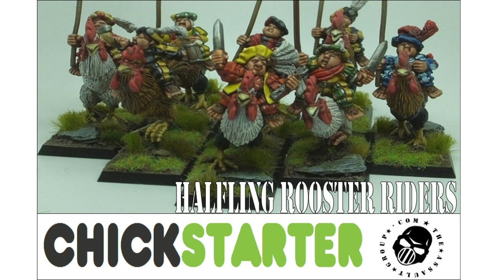 Tabletop Fix: The Assault Group - 28mm Halfling Rooster Rider Kickstarter