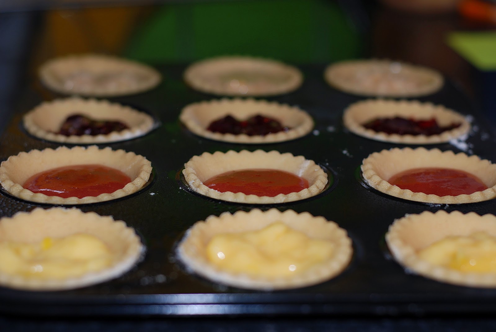 Bitter-Sweet Bakery: Coconut tarts, Lemon Curd tarts and Jam tarts