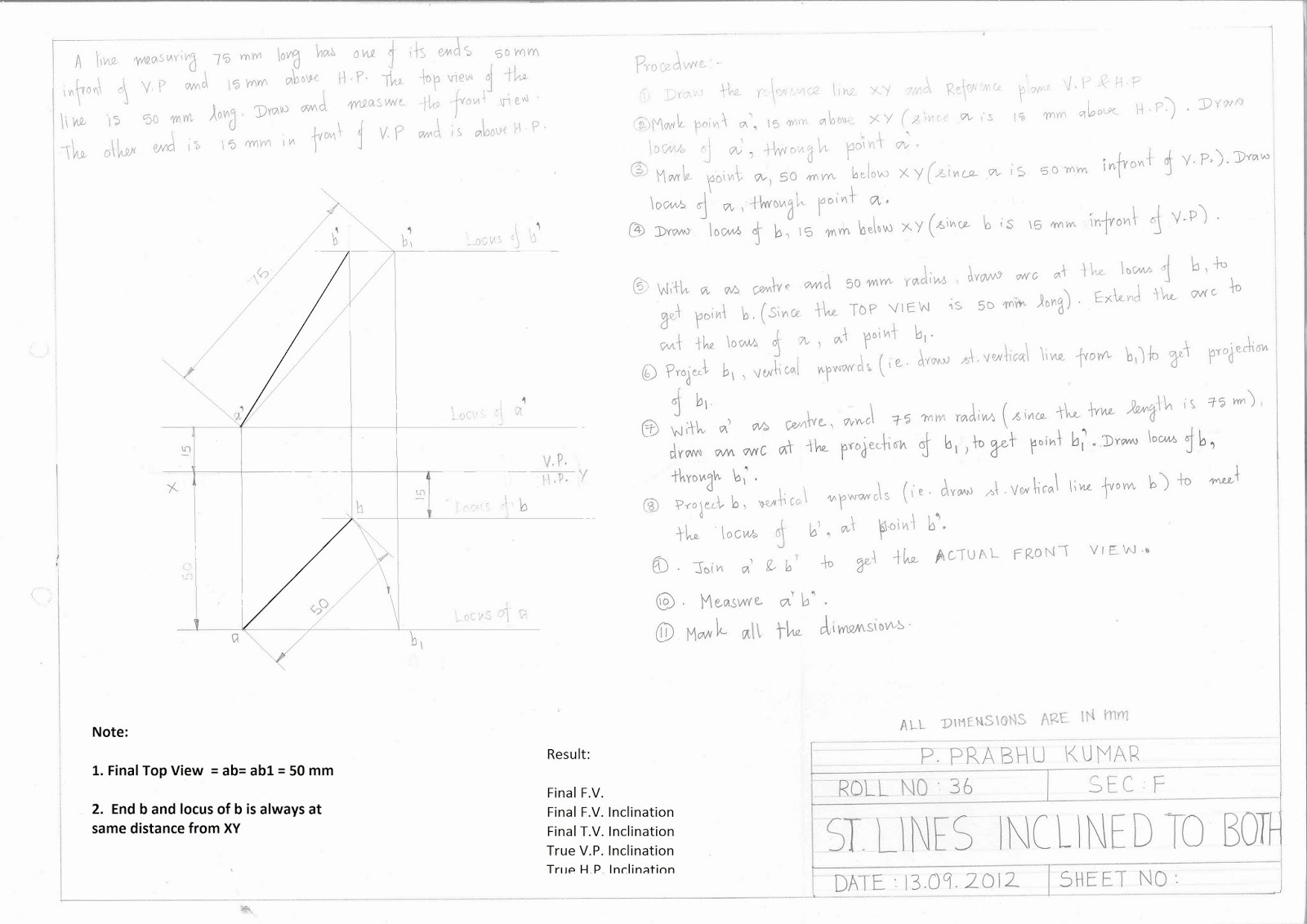 engineering graphics for engineers: projection of lines - inclined to ...