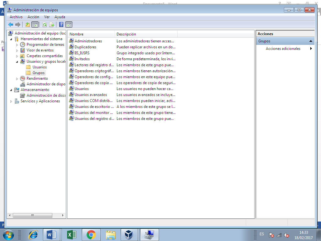 Sistema operativo Windows Server 2016.: pasos para crear usuario y grupo Sistema operativo Windows Server 2016.: pasos para crear usuario y grupo