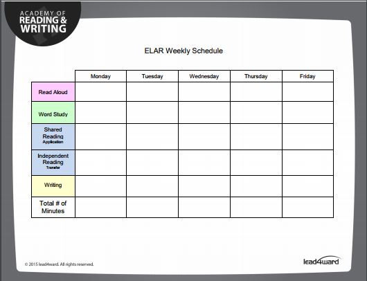 Shona's Shennanigans: Scheduling Components for the ELAR Classroom
