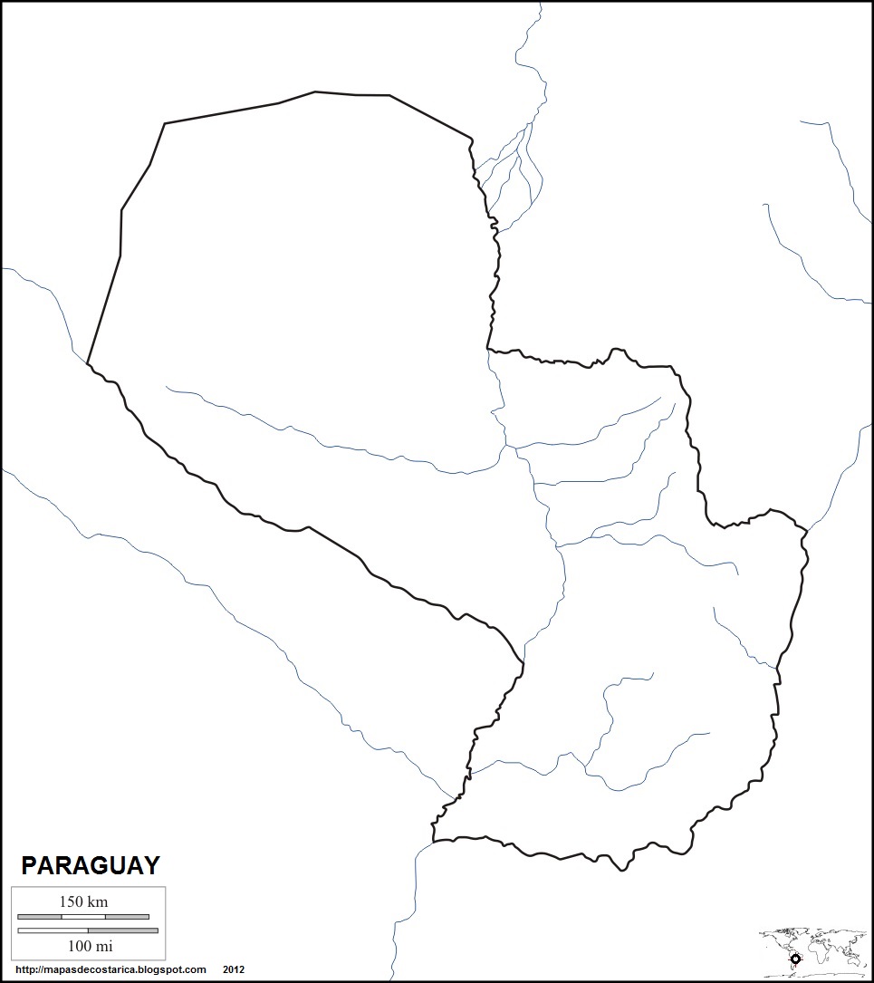 Mapa mudo de PARAGUAY
