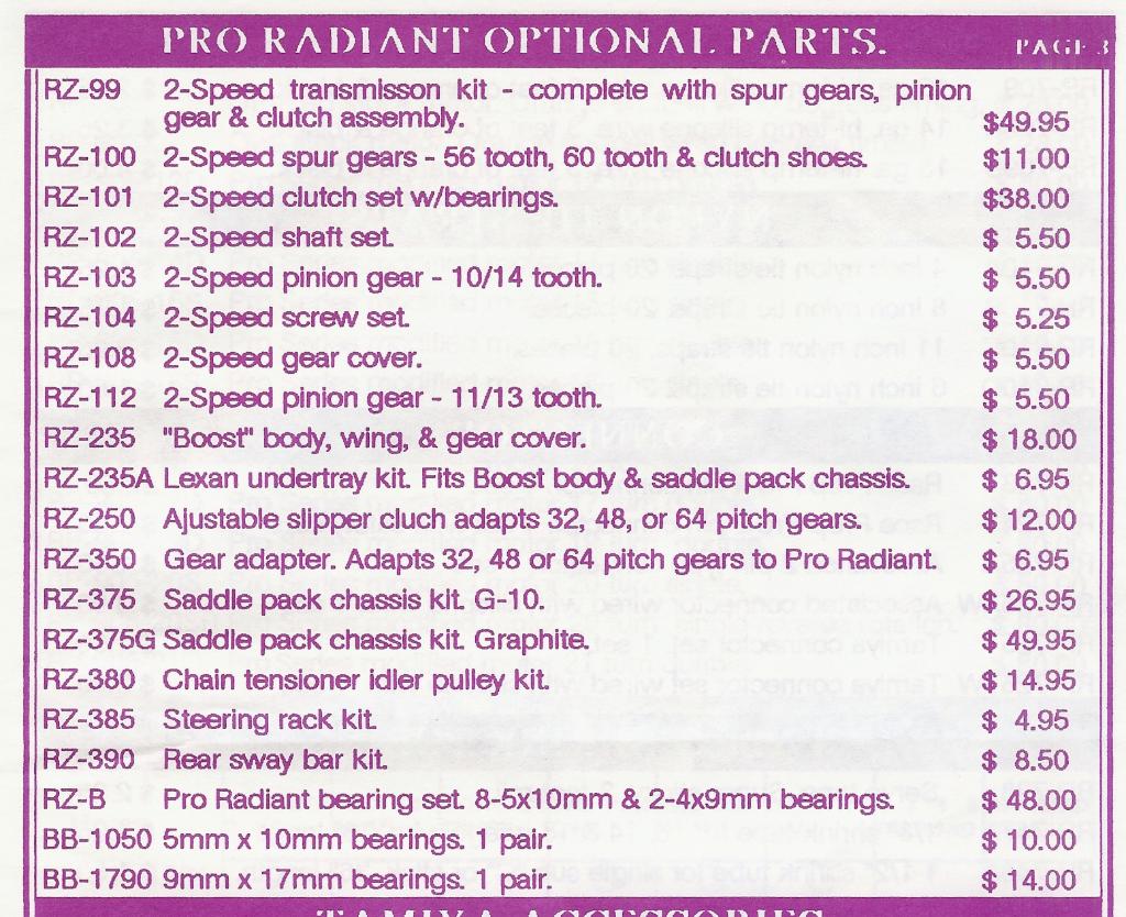 AT Vintage RC: KYOSHO / AYK / ASSOCIATED / TECNACRAFT: AYK PRO RADIANT