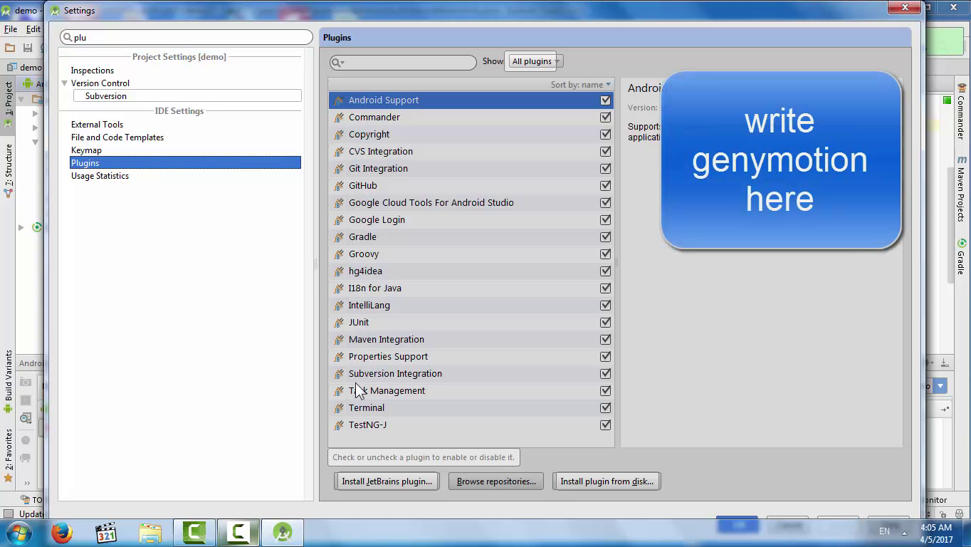 Add genymotion to android studio - choicepoliz