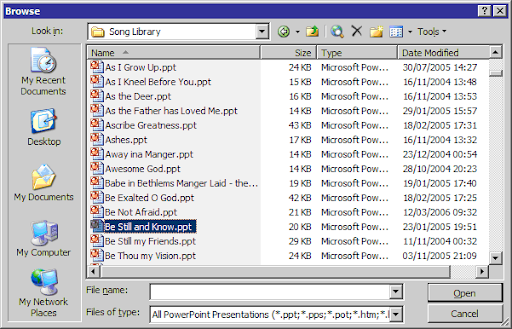 LiturgyTools.net: PowerPoint 2003: using slides from your file library ...