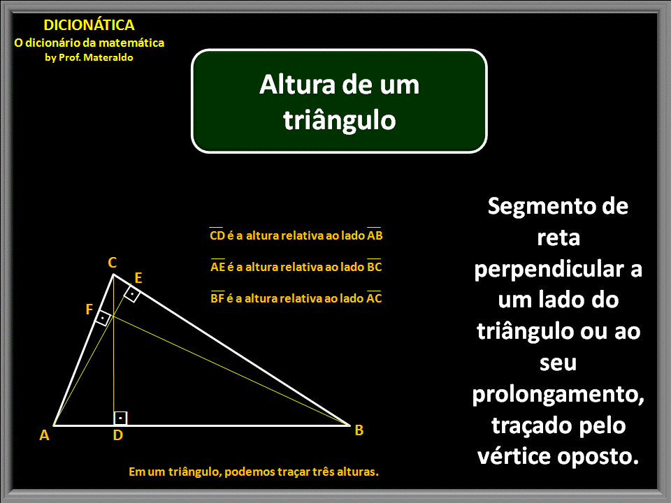 DICIONÁTICA - O dicionário da matemática: Altura de um triângulo