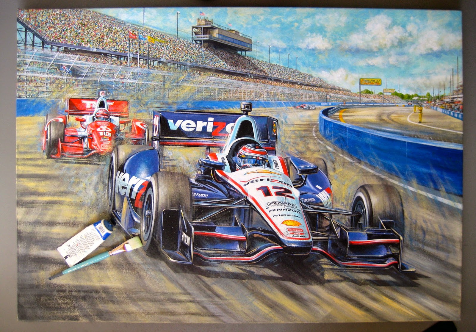 Greg McNeill Art: Original Painting - Will Power, 2014 Indycar Champion ...