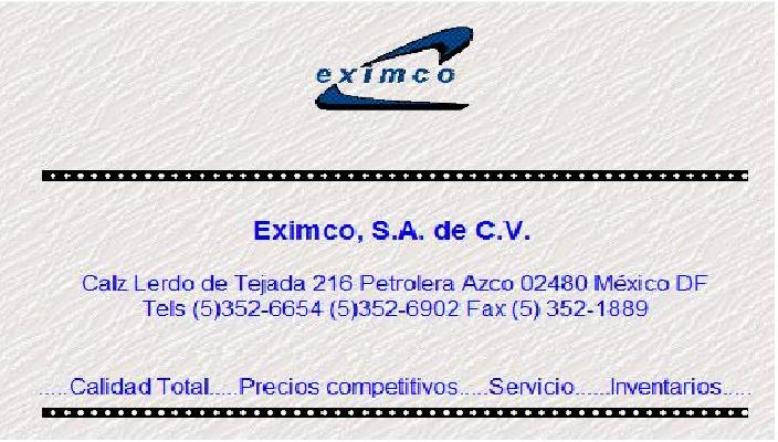 EXIMCO Bióxido de Titanio y Carbonato de Calcio