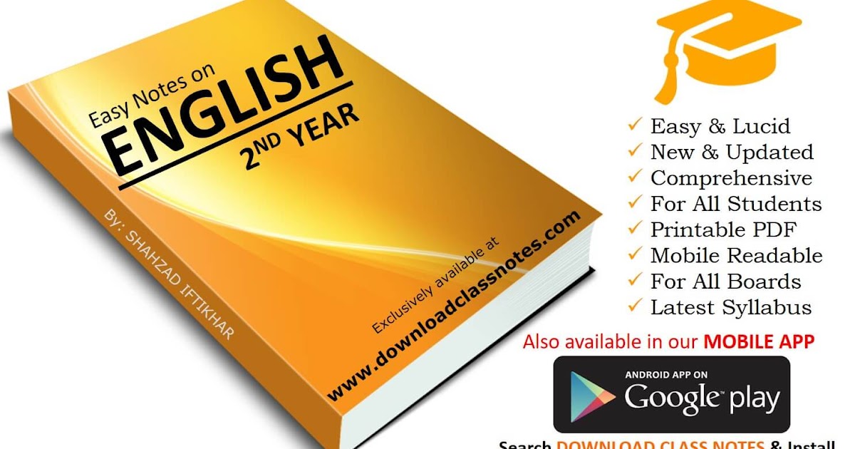 2nd Year English Notes (Book-II) for FBISE & Punjab Boards | Download ...