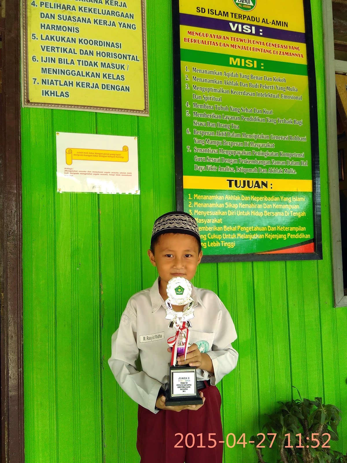 Muhammad Rasyid Ridha juara 2 lomba Hifdzhul Qur'an