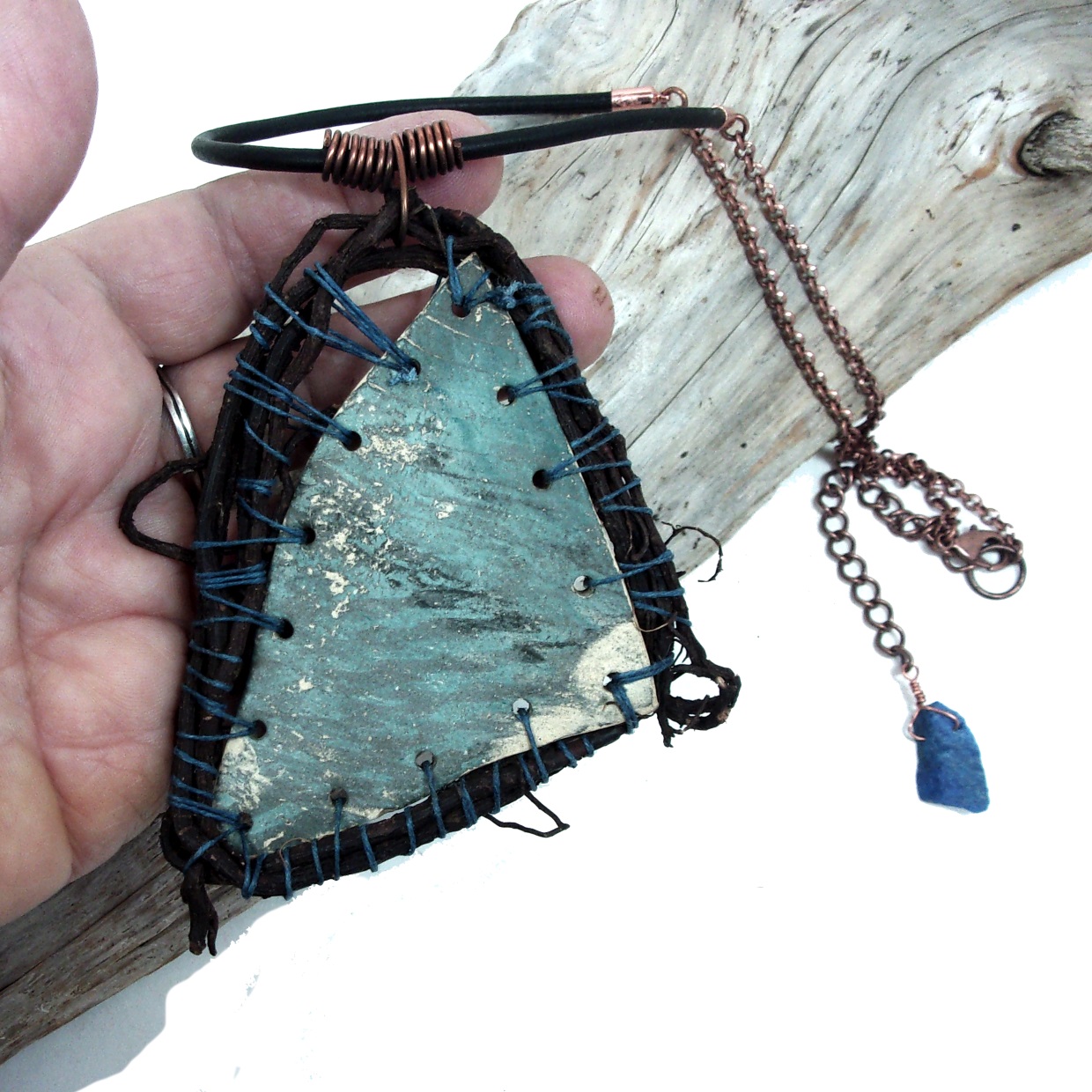 BHClaysmith: Virginia Creeper Wrapped Pendant