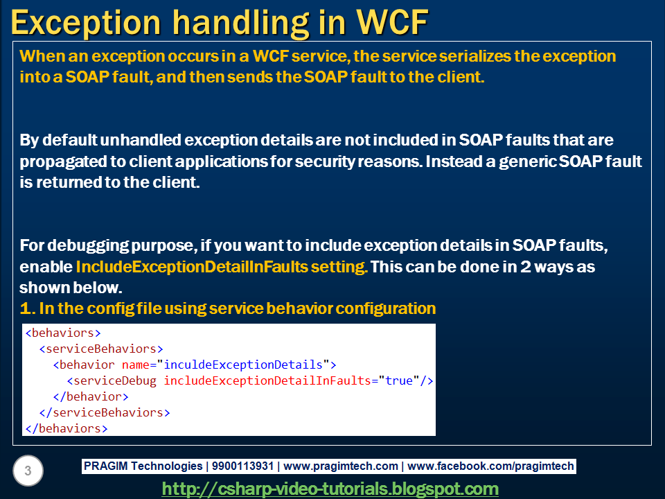 Sql Server Net And C Video Tutorial Part 15 Exception Handling In Wcf