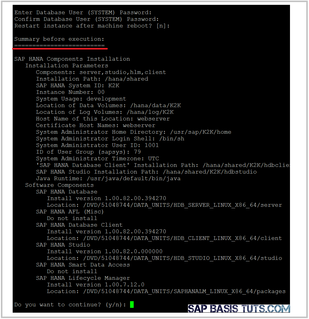 Hana Tutorials Executing Sap Hana Installation Using Hdblcm