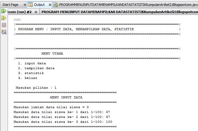 KumpulanArsip-21.blogspot.com: Source Code Java NetBeans : PROGRAM MENU : INPUT DATA ...