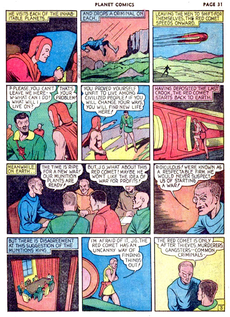 Pappy's Golden Age Comics Blogzine: Numbner 2110: Red Comet sends criminals on holiday