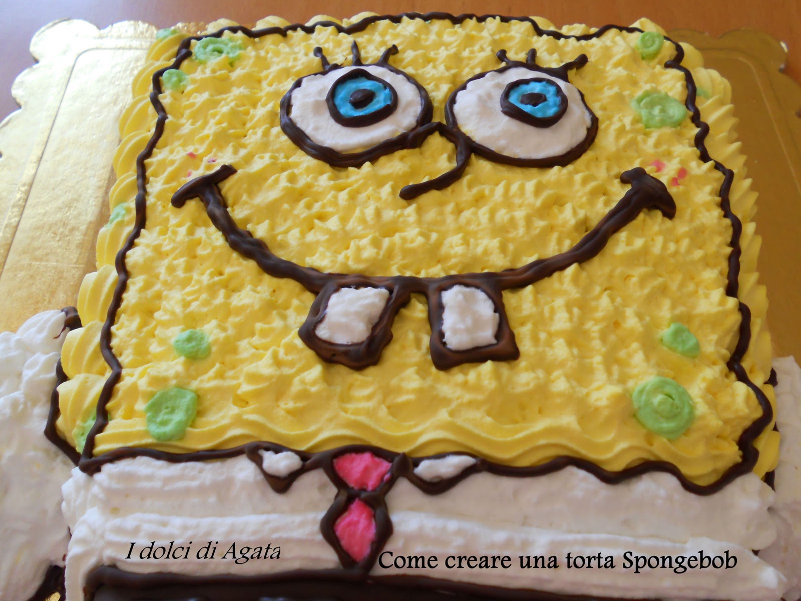 I dolci di Agata... e non solo !!!: Tutorial Torta Spongebob