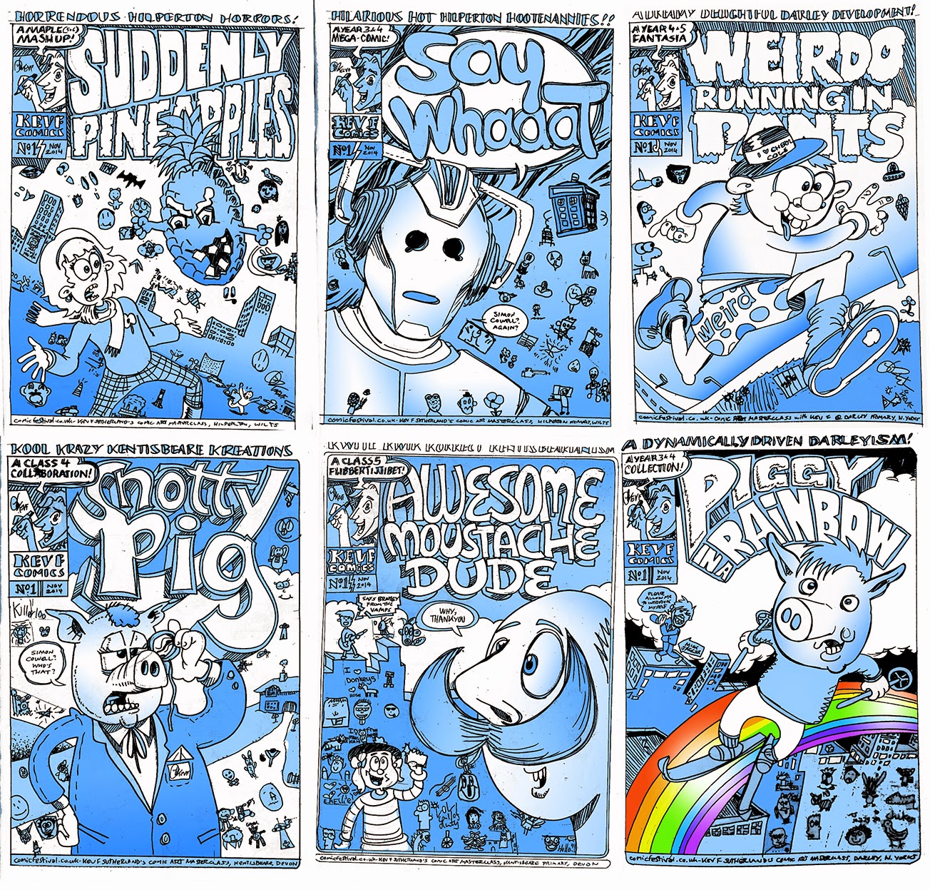 Kev F comic art: Suddenly Pineapples - brand new comics by kids