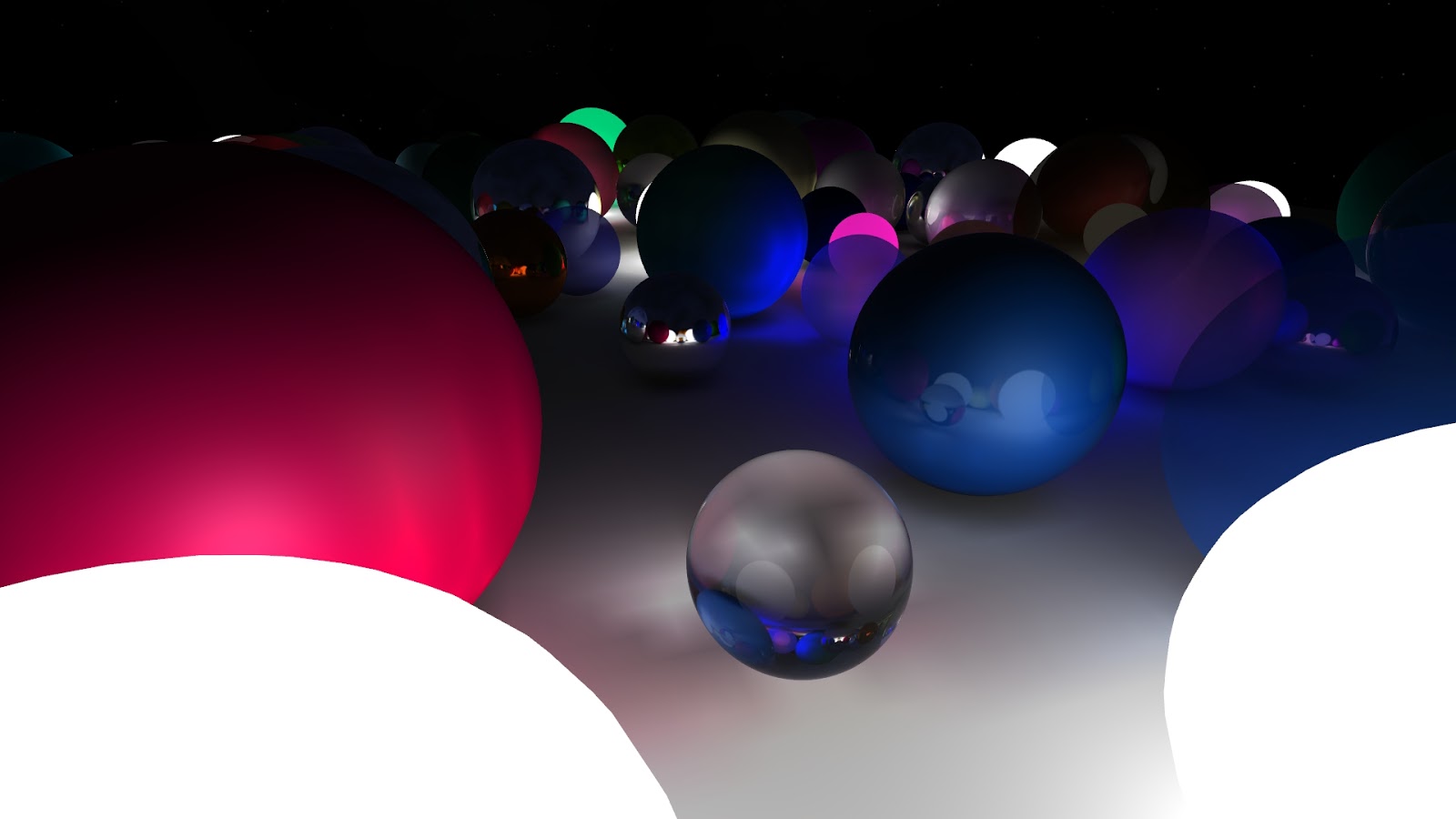 3DWorld: Reflective and Emissive Spheres Test