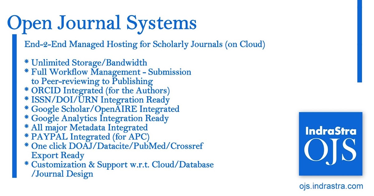 Open Journal Systems (OJS) — Hosting | Support | Customization