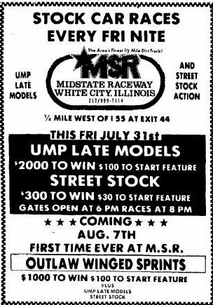 Midwest Racing Archives: July 30, 1987