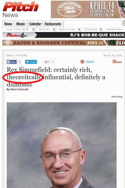 TKC MUST SEE!!! PITCH TARGETS MISSOURI POWER BROKER REX SINQUEFIELD BUT ...