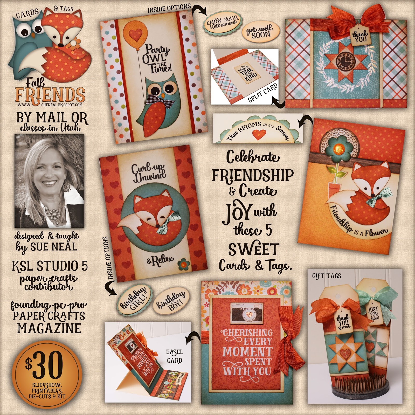 Q's Creative Card Making Kits: Q's Creative Classes: FALL FRIENDS cards ...