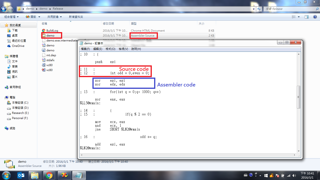 Stark's programer note: [Visual studio] 如何在 Visual studio 倒出 assembler code
