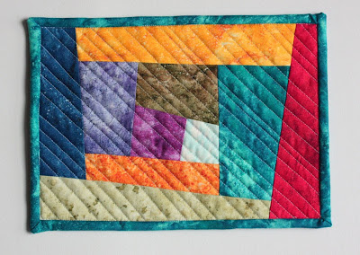 Inspired by Fabric: Wonky Log Cabin Mug Rug Tutorial