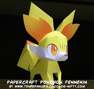 Ninjatoes' papercraft weblog: Papercraft Pokémon Fennekin!