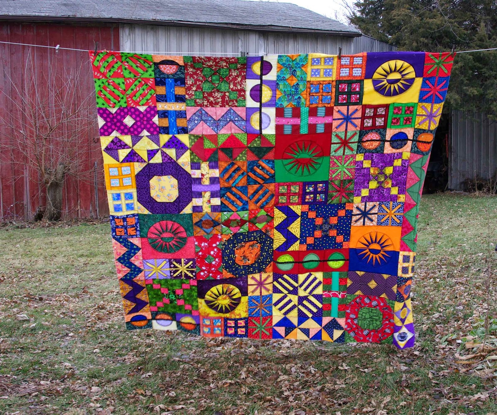 Sane, Crazy, Crumby Quilting: A Mod Mod Sampler Top Finished