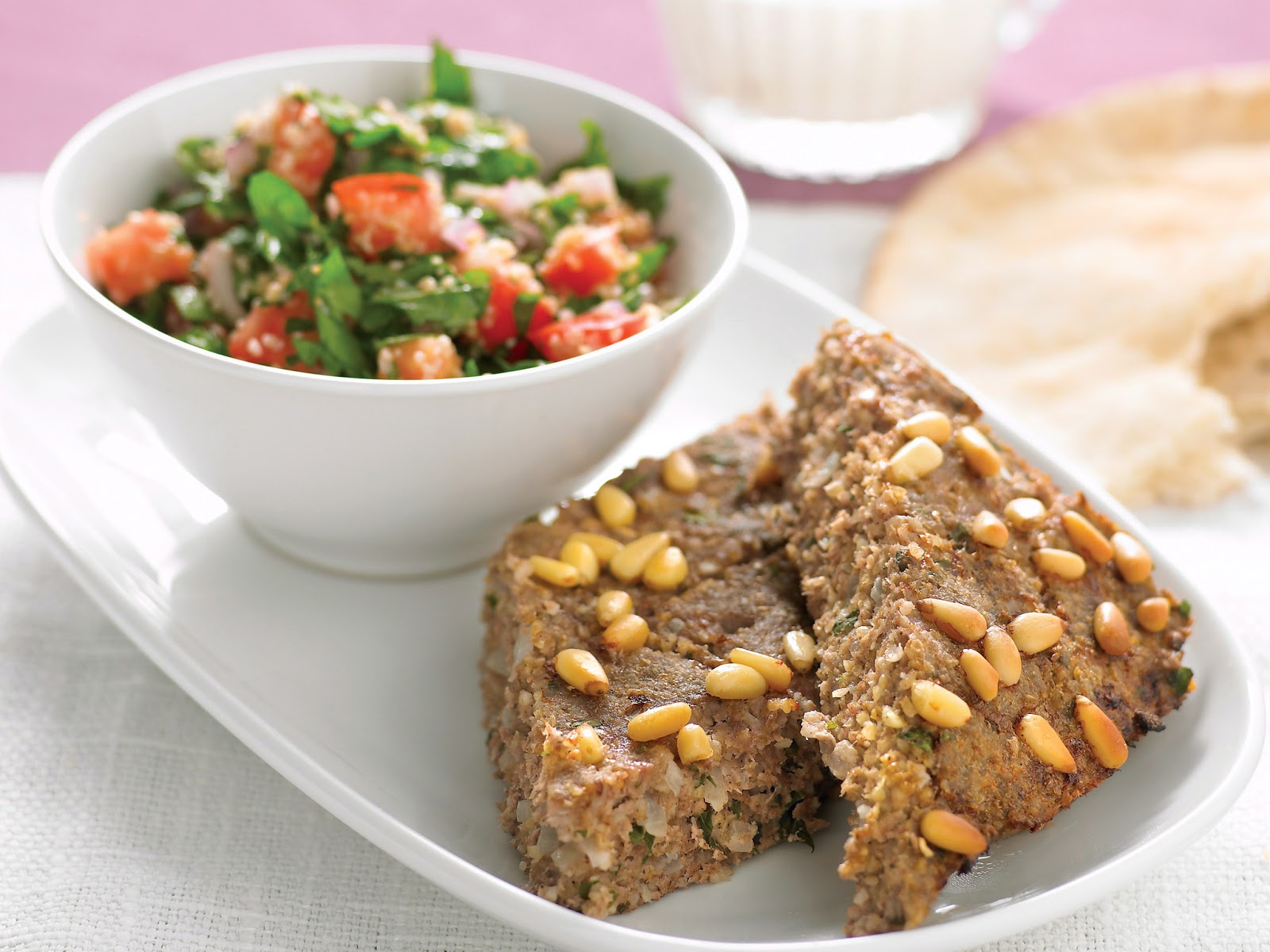 Baked kibbeh with tabouli recipe | LEBANESE RECIPES