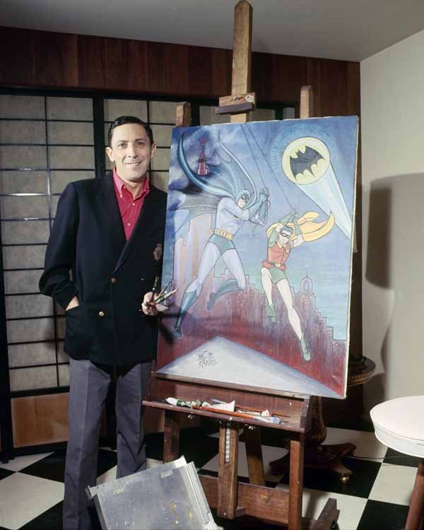 Rare photographs of Batman artist Bob Kane with Bat-paintings