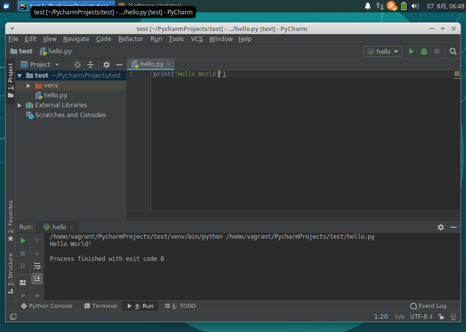 serverあれこれ: VagrantでPyCharm、Xfce Desktop環境、XRDPがインストールされた仮想マシン(Ubuntu18.04)を構築する