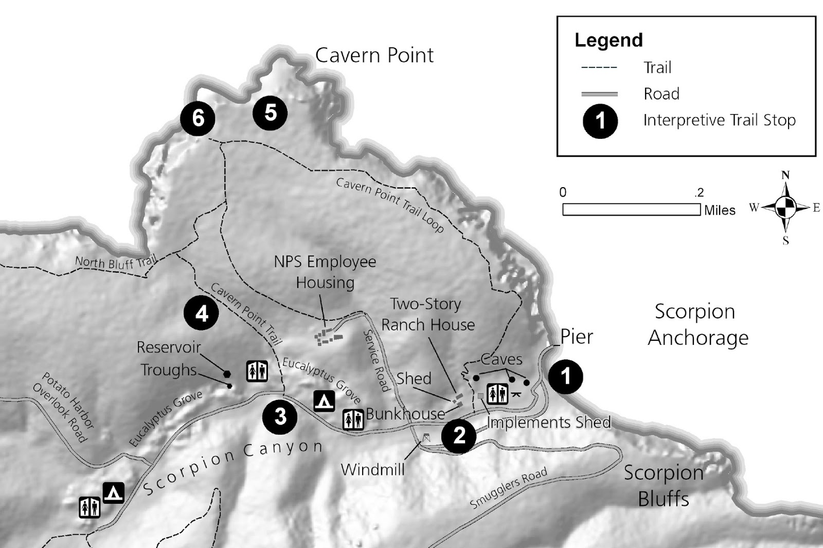 Day Hiking Trails: Photo/map album of Cavern Point Loop Trail